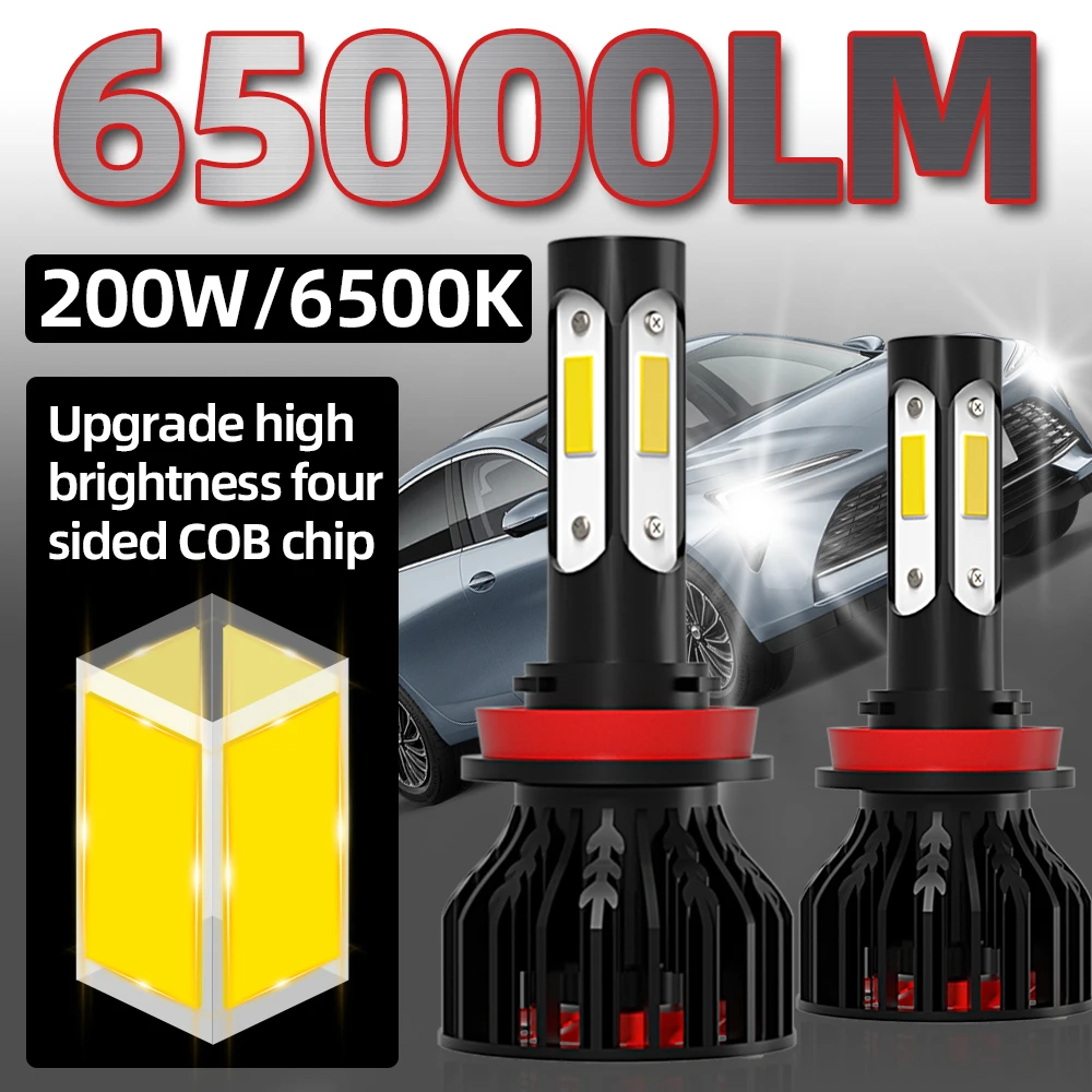 TEENRAM-65000LM-LED-Headlight-200W-H7-H11-9005-9006-Hi-Lo-Beam-Lamp ...