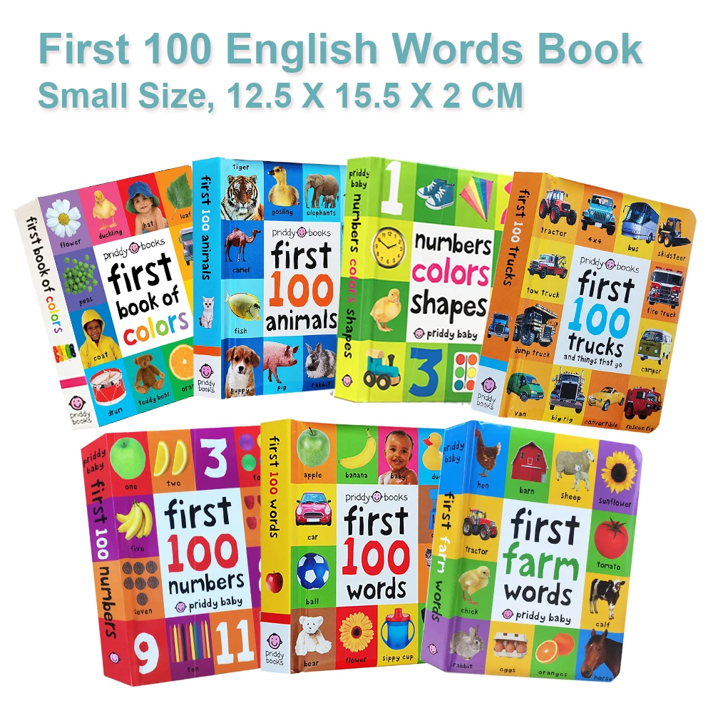 First-100-English-Words-for-Kids-Hardcover-Cardboard-Books-Baby-Early ...