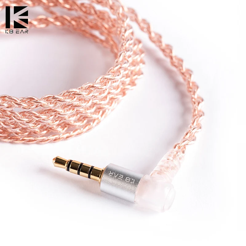 KBEAR 4 Core Copper Upgrade Earphone Cable 2PIN/QDC/MMCX/TFZ Earbuds ...