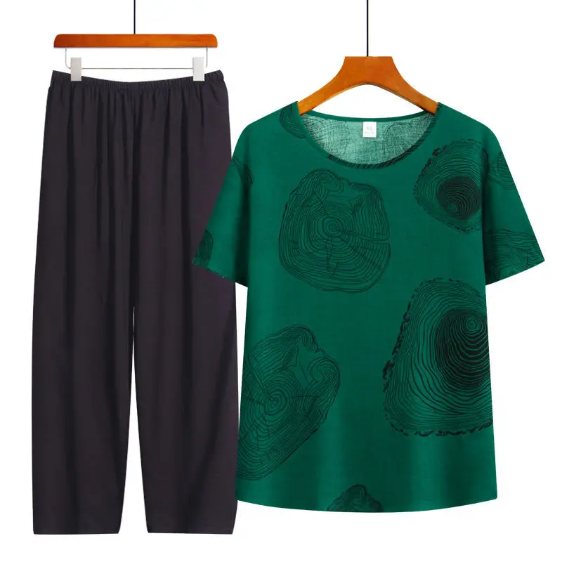 Trajes-de-abuela-para-ancianos-de-mediana-edad-ropa-de-verano-Camiseta ...