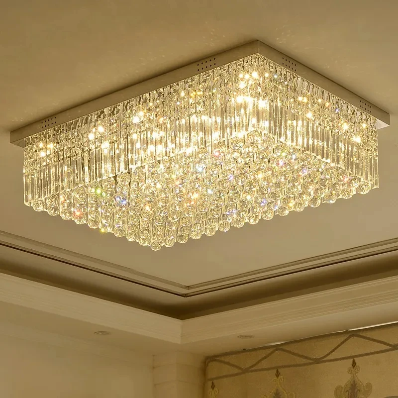 Rectangular-and-Square-Luxurious-Villa-Living-Room-Lamp-LED-Crystal ...