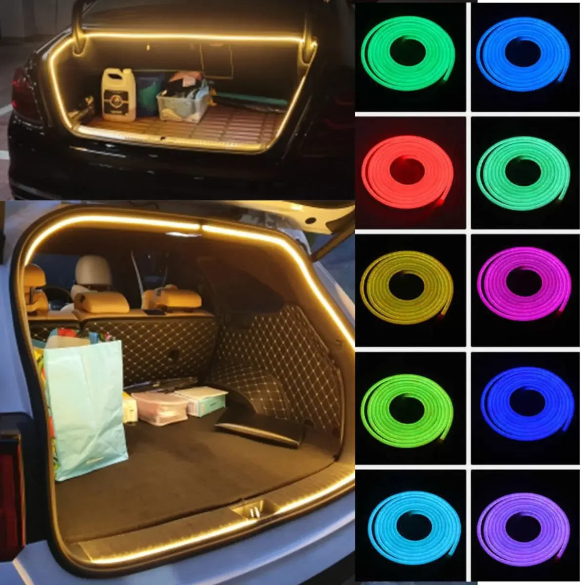Front-Rear-Trunk-Lighting-RGB-White-LED-Light-Strip-Rear-Trunk-Cargo ...