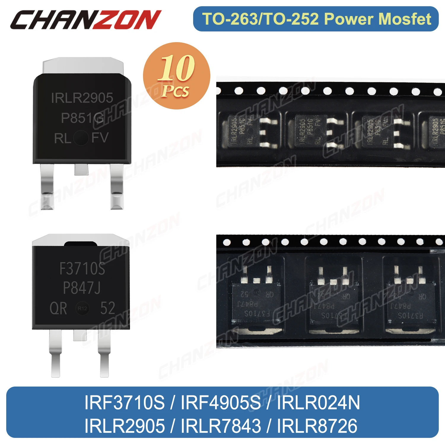 10PCS-TO-263-TO-252-IRF3710S-IRF4905S-IRLR024N-IRLR2905-IRLR7843 ...