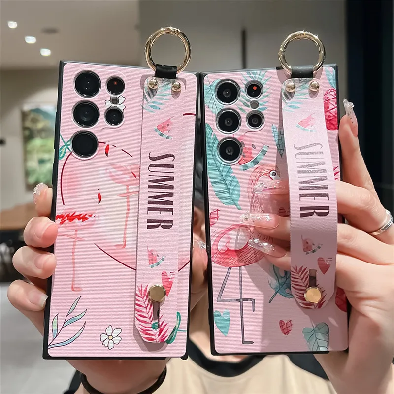 Fashion-Pink-Flamingo-TPU-Silicon-Hand-Band-Phone-Holder-Case-for ...