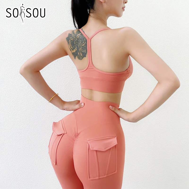 Soisou New 2 Piece/set Women's Tracksuit Sportswear Yoga Sports Bra Leggings For Women Suit For ...