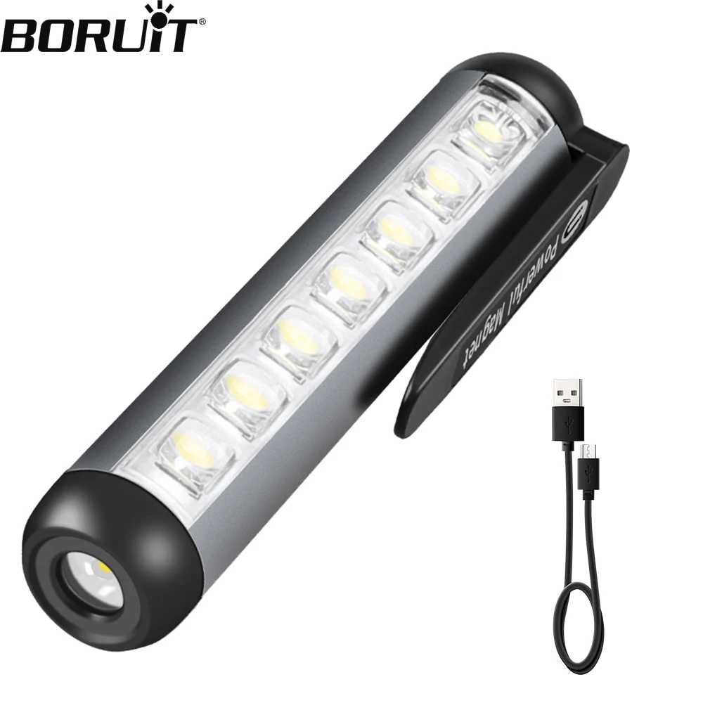 BORUiT-Mini-Portable-LED-Flashlight-Type-C-Rechargeable-Ultra-Bright ...