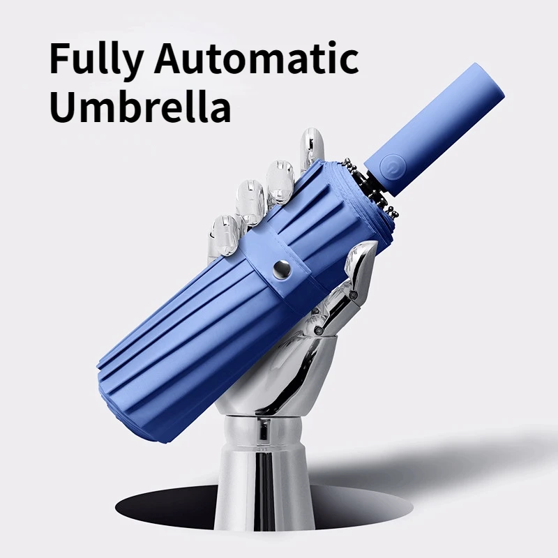 16 Ribs Strong Umbrella Automatic Big Sunshade Rain Umbrella Men Women ...
