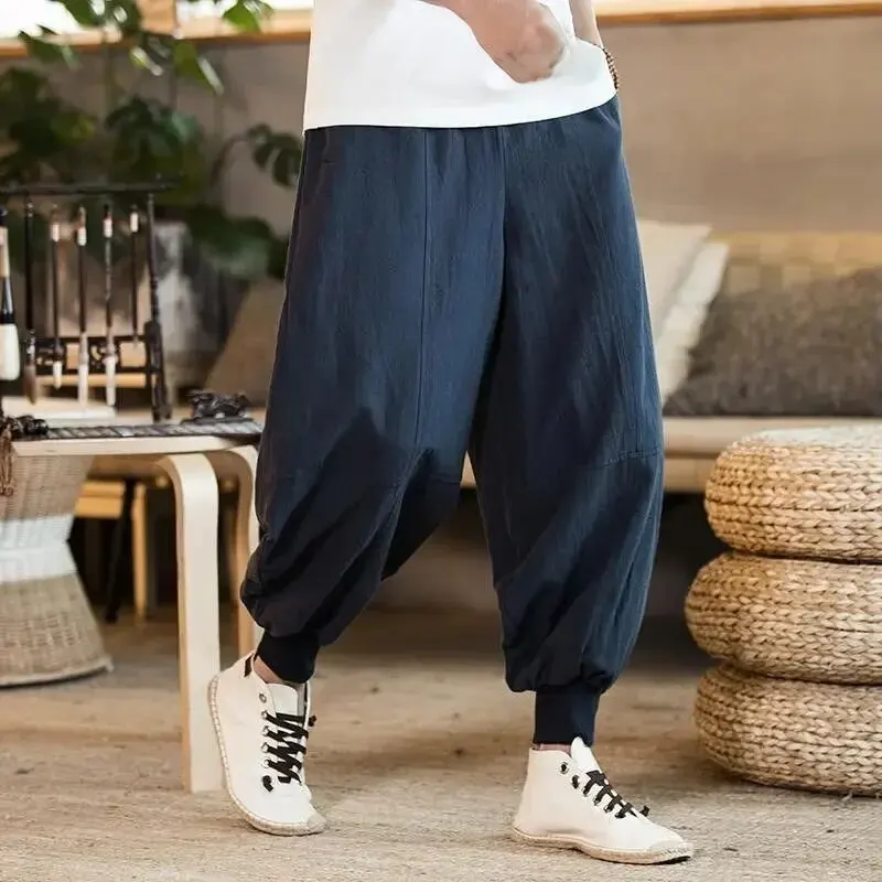 Loose-fit-Linen-Bloomers-Bell-Bottoms-Chinese-Style-Nine-point-Casual ...
