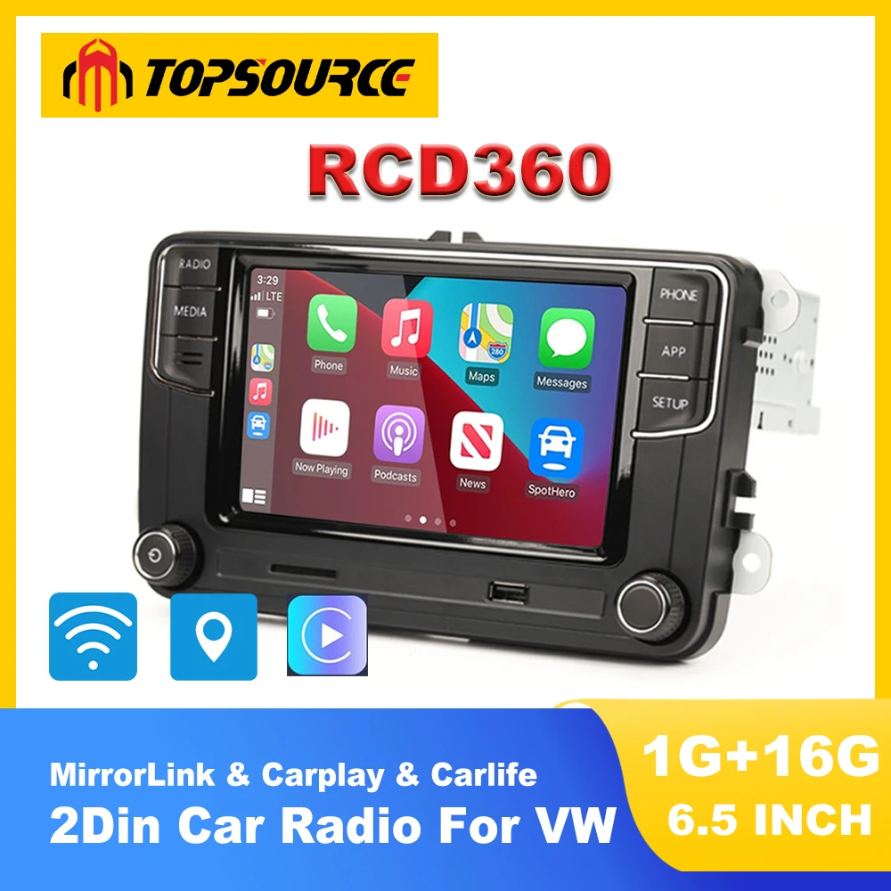 EU RCD360 GPS Stereo Audio For VW Golf 5 6 Jetta MK5 MK6 Polo Passat B6 ...