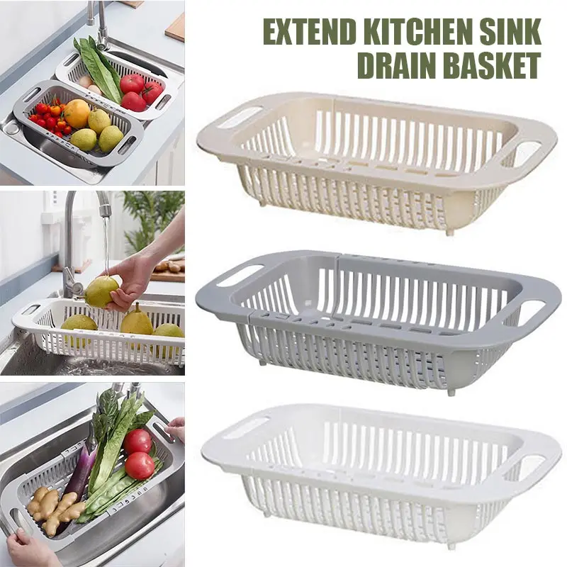 Plastic-Rinsing-Sink-Drain-Basket-Fit-for-Fruits-Vegetables-Tableware ...