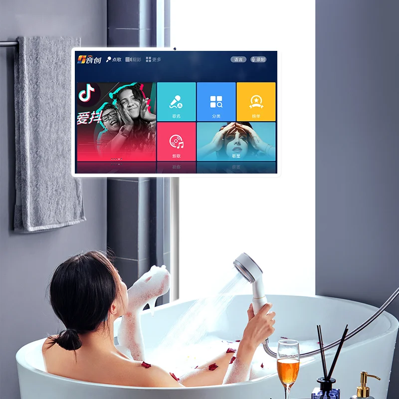 Bathroom-Wireless-rechargeable-Rotate-big-screen-tv-interactive-television-Smart-Tv-32inch ...