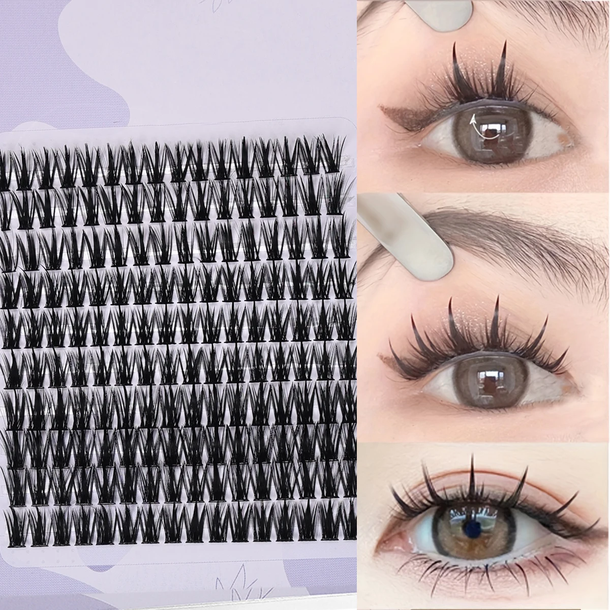 160-Rows-Cluster-Lashes-Faux-Mink-Eyelashes-Cluster-Natural-Eyelash ...