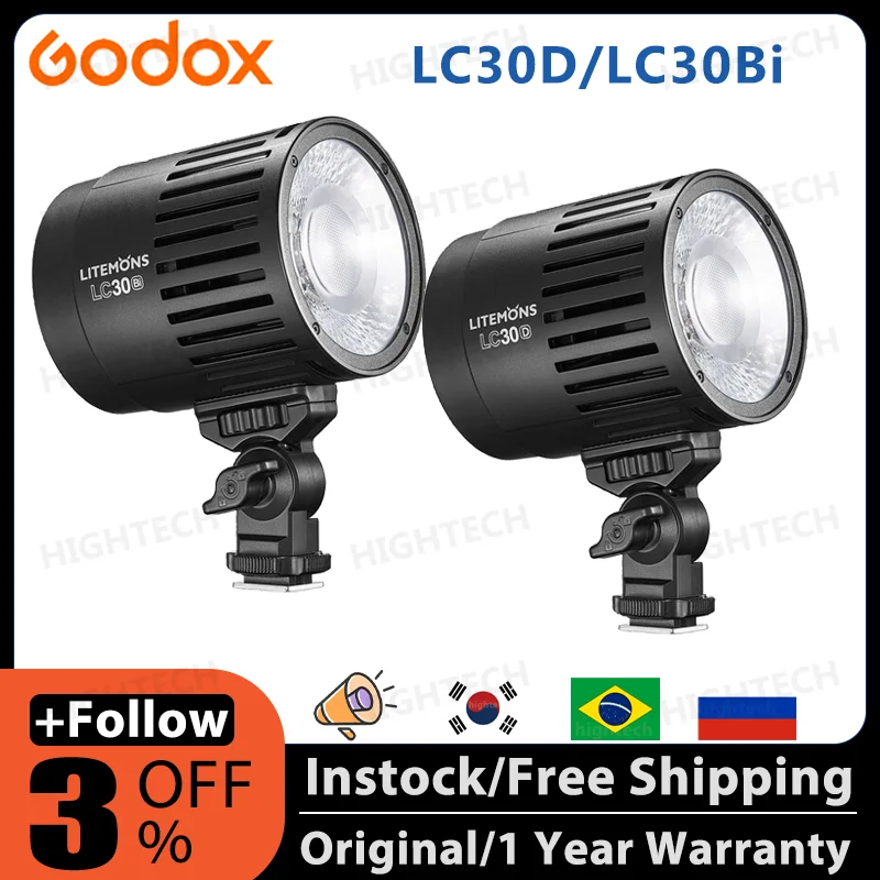 Godox-LC30D-LC30Bi-5600K-3200K-6500K-Litemons-Tabletop-LED-Light-CRI95 ...