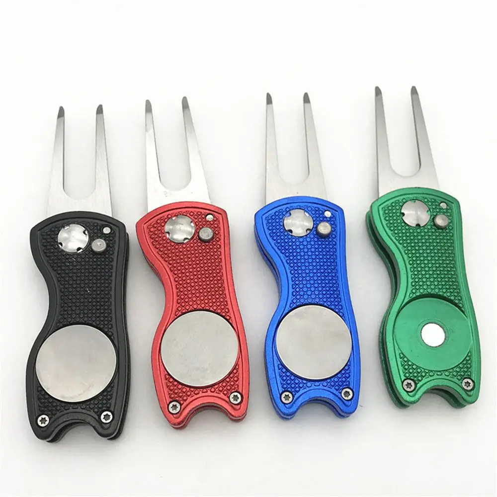 New-Metal-Foldable-Golf-Divot-Repair-Tool-with-Magnetic-Ball-Marker-and ...