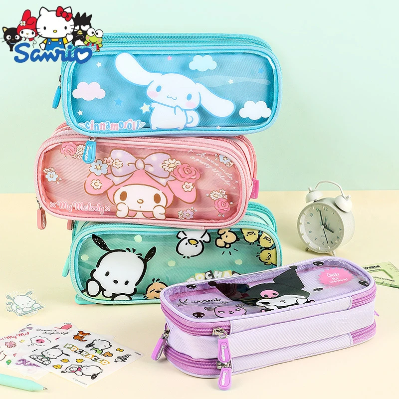 Genuine-Sanrio-Cartoon-Three-Layer-Pencil-Case-Kuromi-Melody-Pochacco ...