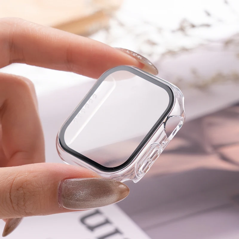 Glass+Cover For Apple Watch case 46mm 44mm 40mm 45mm 41mm 42mm 38mm ...