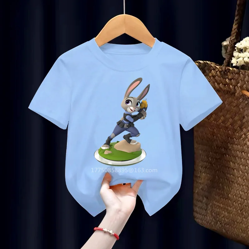 Summer-Disney-Zootopia-Nick-Judy-Couple-Cotton-T-Shirt-boys-girl-Short ...