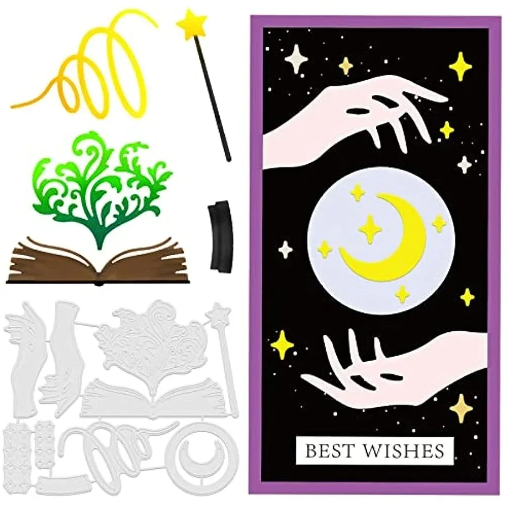 1Set-10Pcs-Magic-Book-Cutting-Dies-Metal-Divination-Magic-Hand-Die-Cuts ...