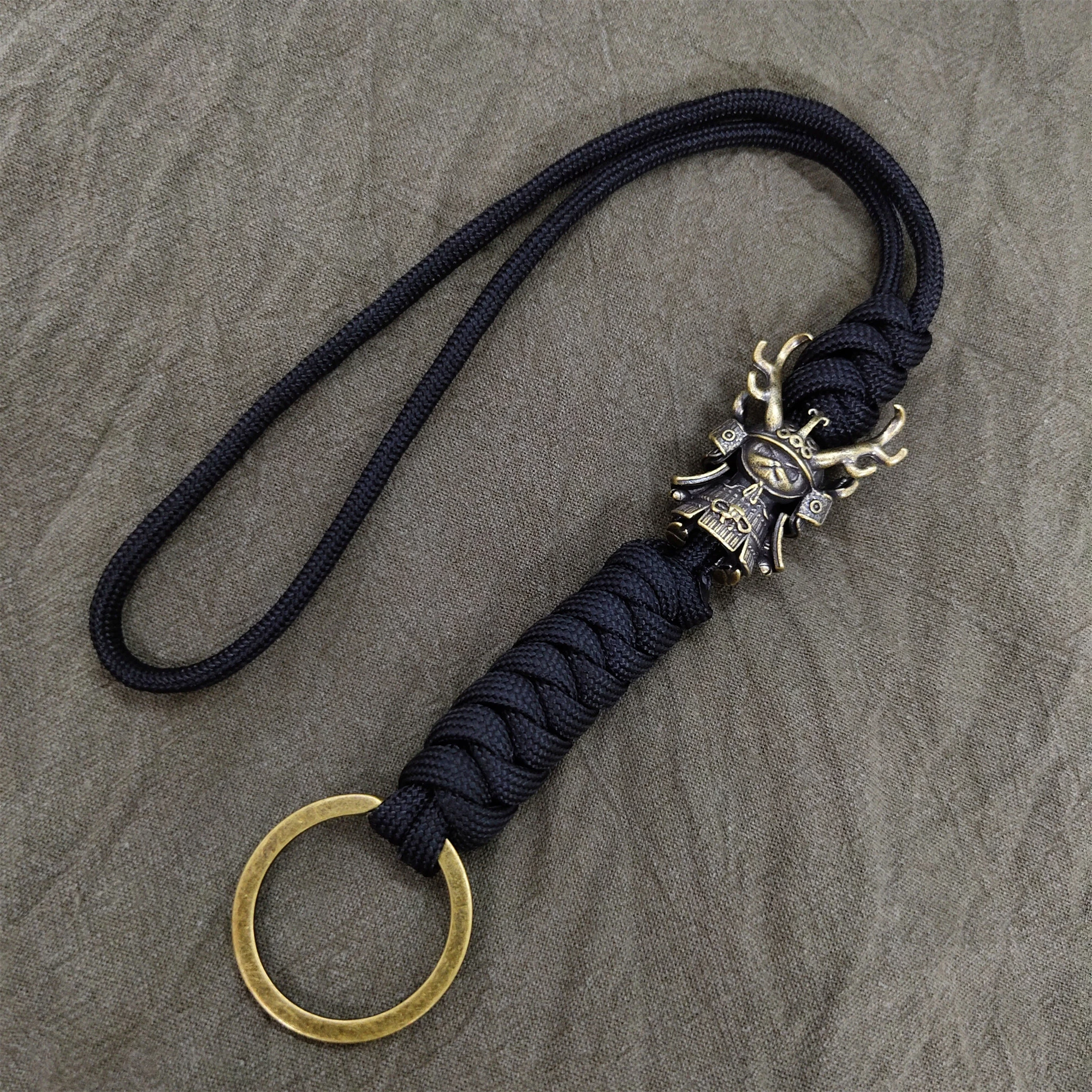 Japanese Samurai Keychain Lanyard | Japanese Accessories | Bead Pendant ...