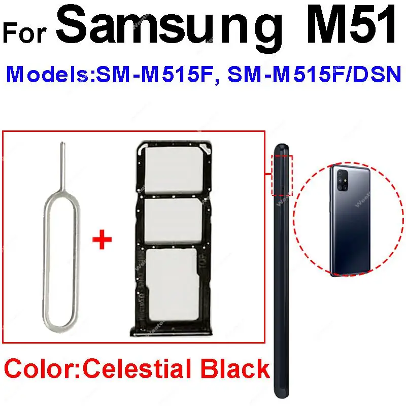 SIM Reader Card Tray Holder Adapter For Samsung M11 M21 M31 M31s M51 ...
