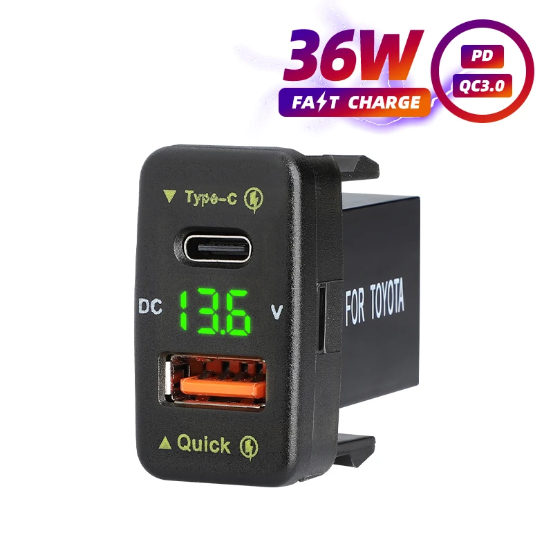 12V-Car-Socket-For-Toyota-Usb-Port-Adapter-Fast-Mobile-Led-Voltmeter ...