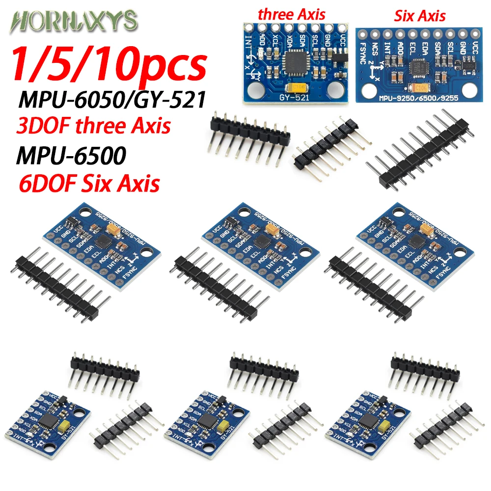 10/1pcs GY-521 MPU-6050 MPU6050 Module 3 Axis analog gyro sensors+ 3 ...