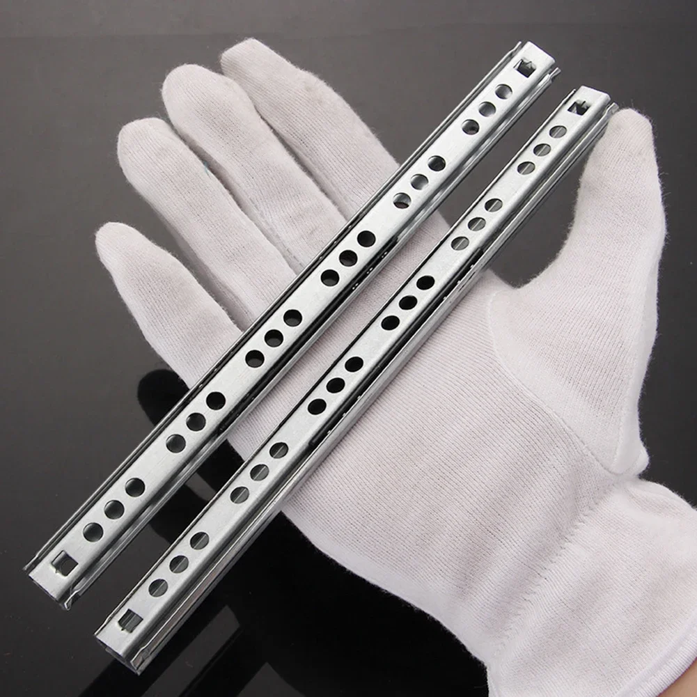 1Pair-Micro-Drawer-Slide-Ball-Guide-Two-Sections-17mm-Wide-Steel-Fold ...