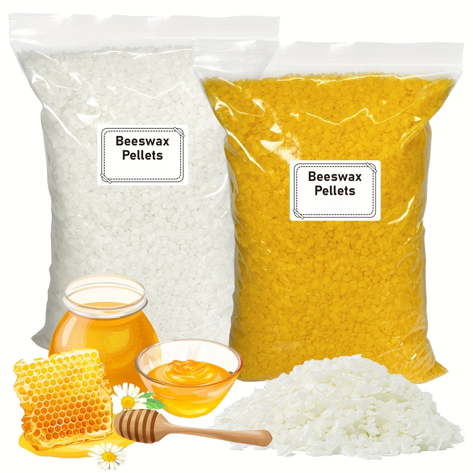 1000g/500g/200g beeswax for handmade candle making, DIY craft wax ...