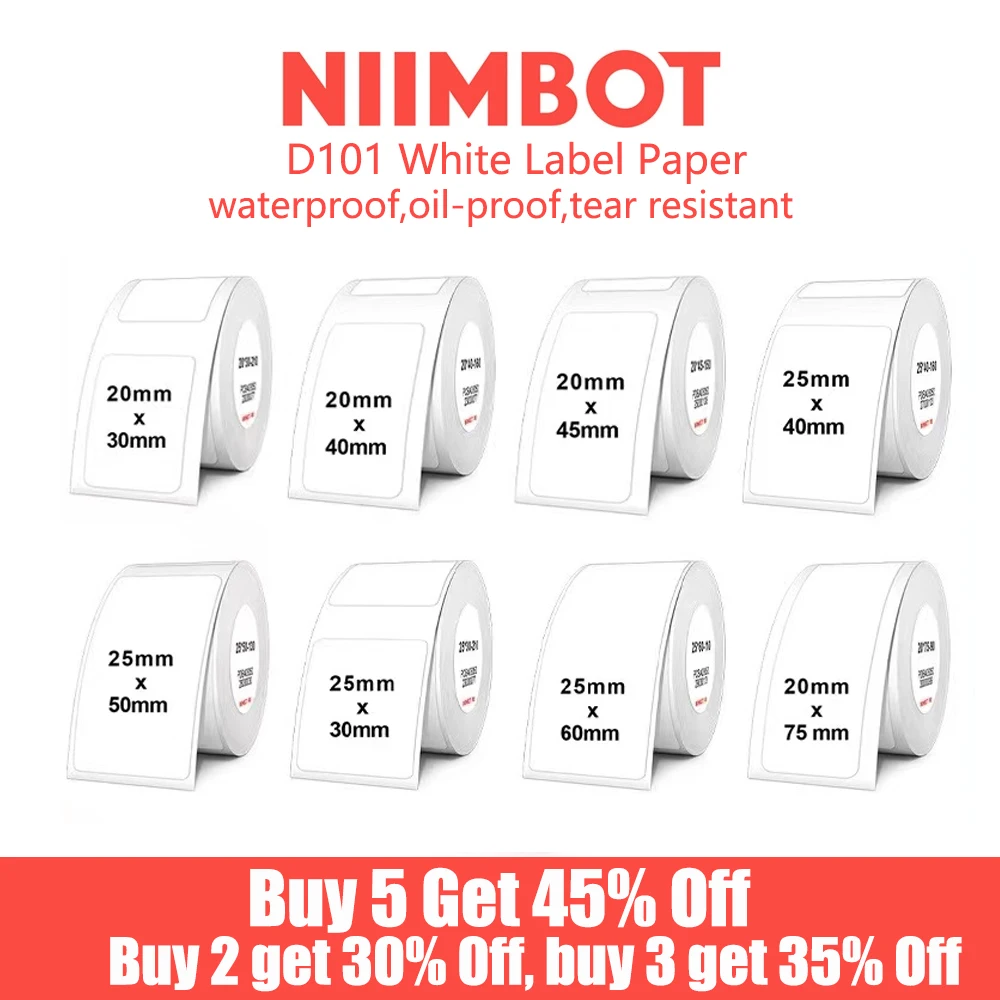 NiiMbot D101 Label Printer Self-adhesive Printing Paper Marking Machine ...