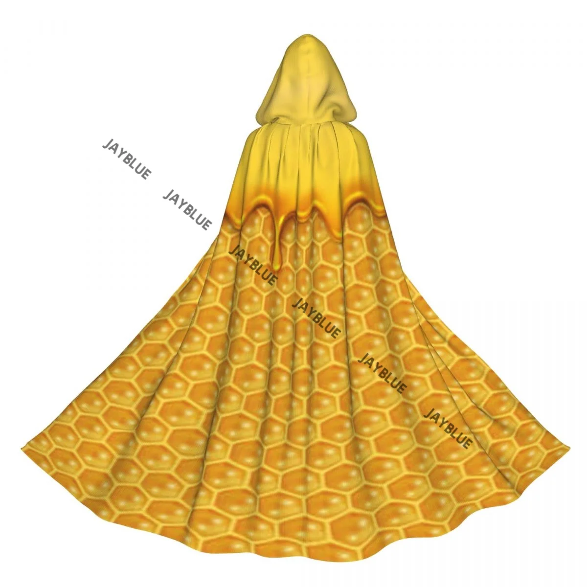 Unisex Adult Liquid Honey Bee Honeycombs Cloak with Hood Long Witch ...