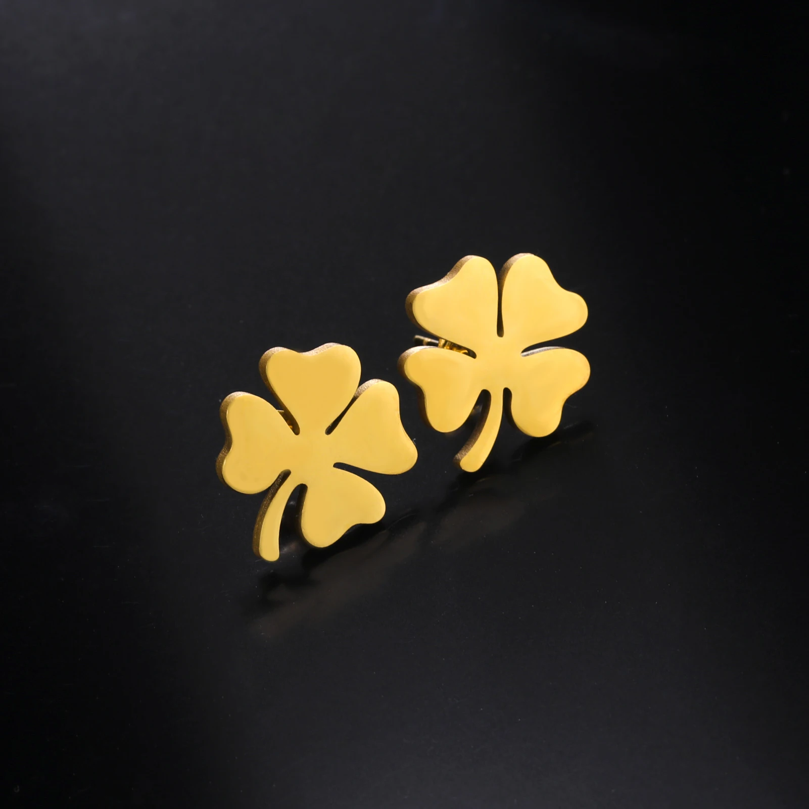JDZQJ-Four-leaf-Clover-Shape-Earrings-for-Women-Girlfriend-Stainless ...