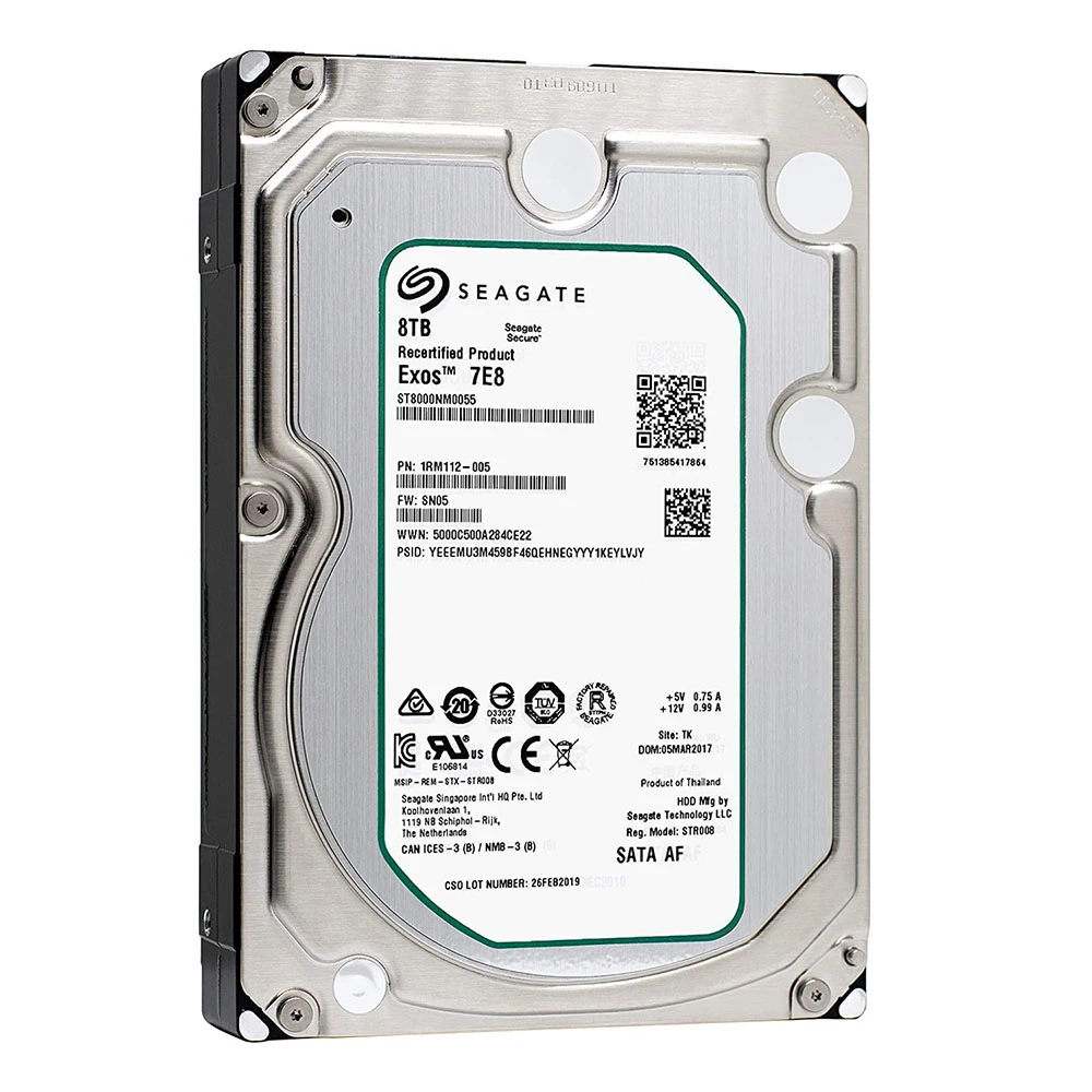 Used 8TB HDD Hard Disk Drive Exos 7E8 SATA 6.0Gb/s 7200 RPM 256MB Cache ...