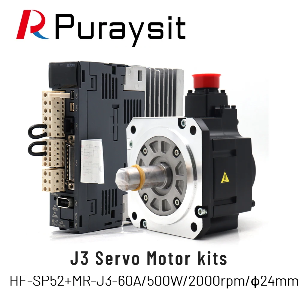 Puraysit Servo Motor kits 500W HF-SP52 MR-J3-60A 2.39NM 2000RPM Dia ...