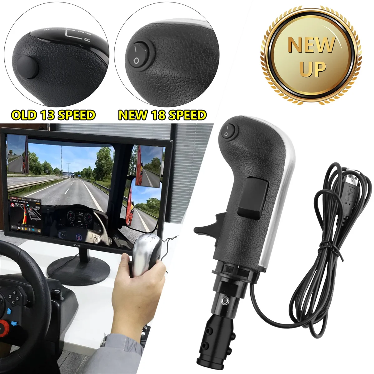 USB-American-Truck-Simulator-Shifter-PC-Gearshift-Knob-Fit-for-ATS-ETS2 ...