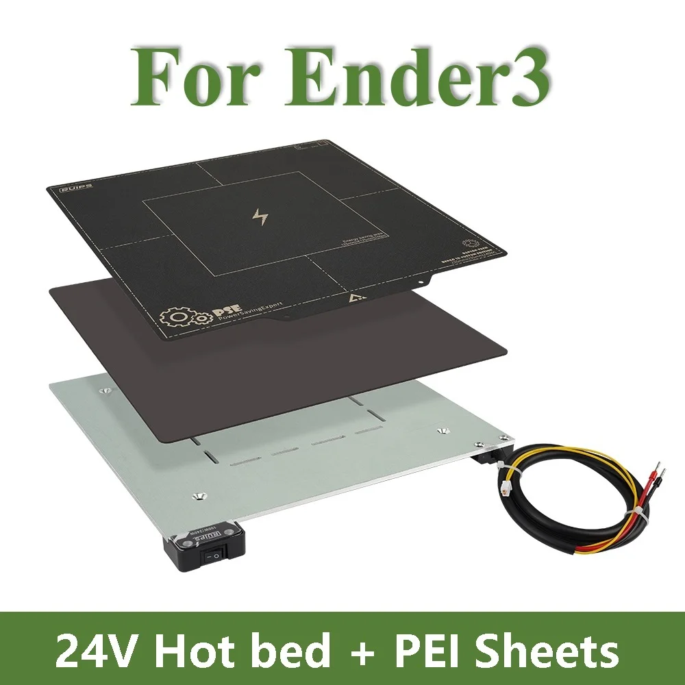 Ender3 Hot Bed 24V PCB Aluminum Plate Heatbed Kit 3D Printer Parts PEI ...