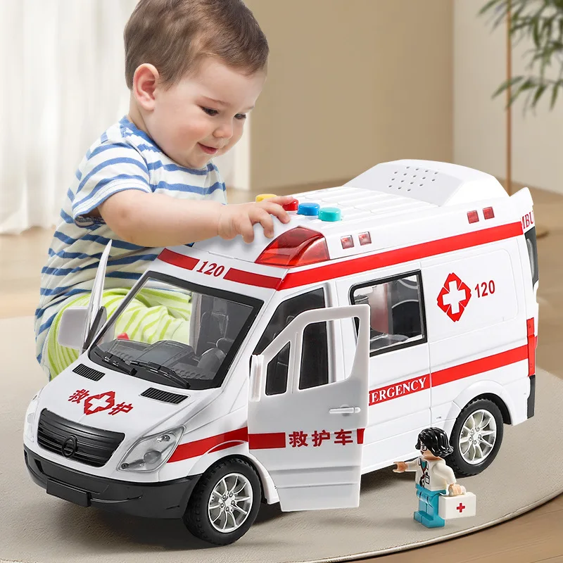 New-1-24-Simulation-Ambulance-Model-Sound-and-Light-Back-to-back-Die ...