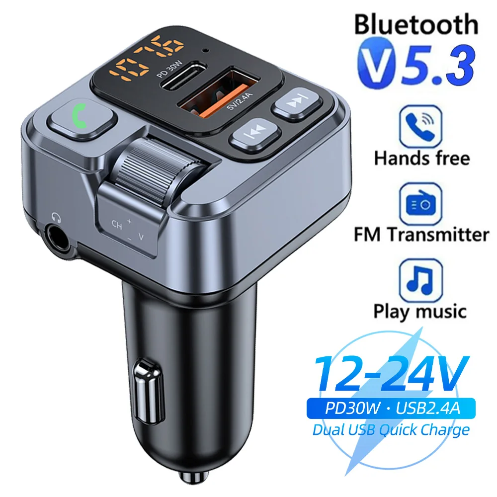 Car-Bluetooth-Receiver-USB-U-Disk-Read-PD20w-Fast-Charging-Digital ...