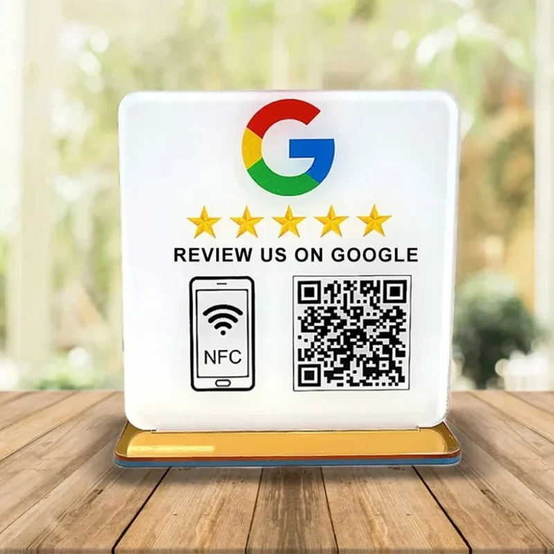 Custom-Google-Review-Sign-with-NFC-Scan-Acrylic-QR-Code-Sign-Social ...