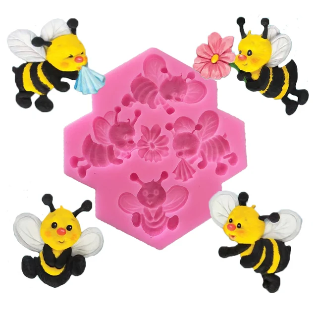 Aouke Cartoon Bee Shaped Silicone Mold Kitchen DIY Cake Baking Tool ...