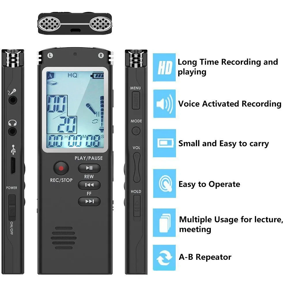 Digital-Voice-Recorder-Mini-Spy-Professional-Dictaphone-Audio-Recording ...
