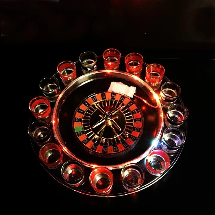 Rechargeable-Lighted-LED-Shot-Glass-Drinking-Game-Roulette-With-2-Balls ...