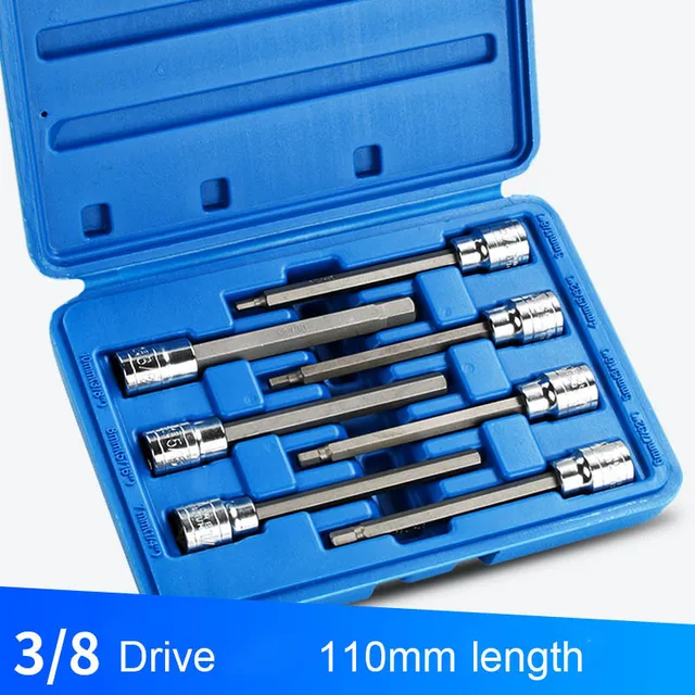 Long Torx Bit Set 7-Piece Extra Long 3/8" Drive Torx Bit Socket Set ...