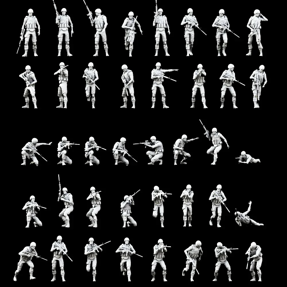 54mm-Figures-Resin-1-35-Modern-Soldier-Resin-Modelling-Unpainted-Kits ...