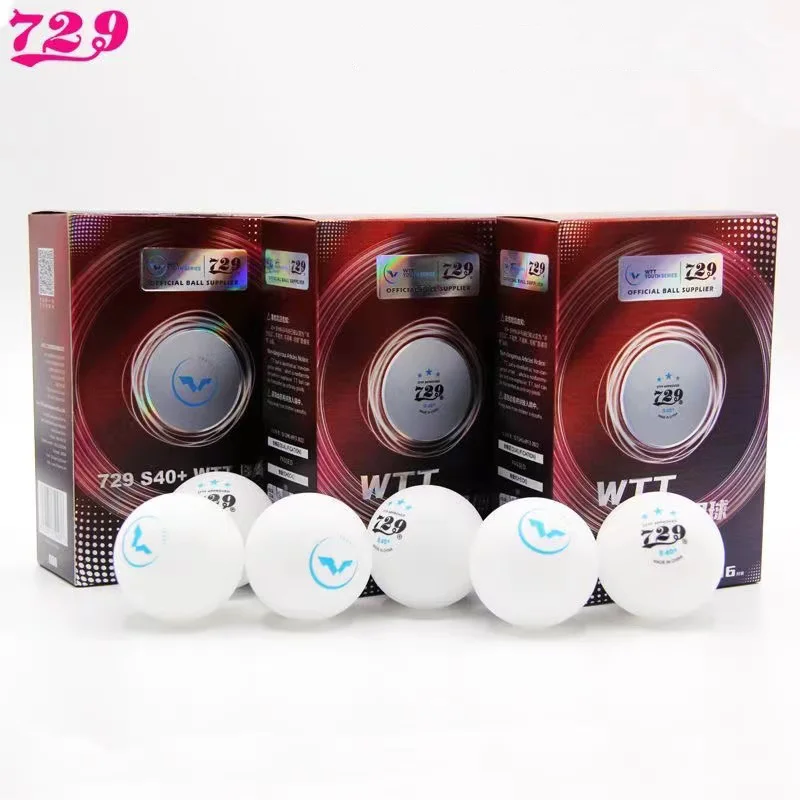 Original 729 Friendship 3stars White Balls 40+ New Materials Plastic Seamless Ping Pong Balls ...