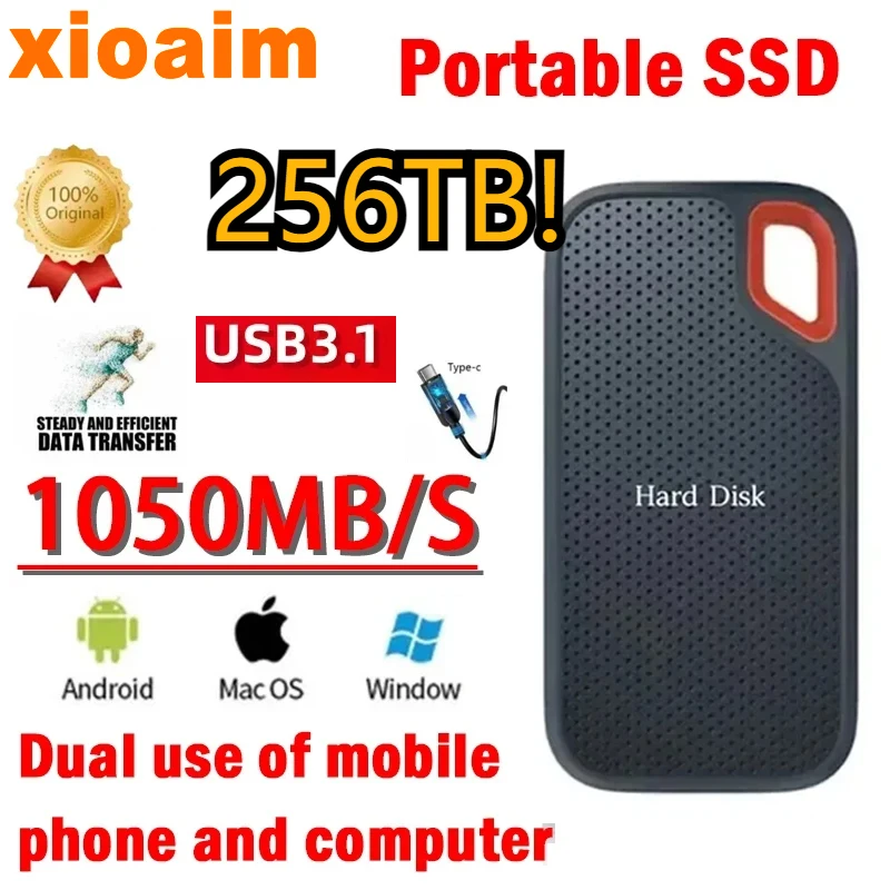 For xiaomi Hard Disk Mobile SSD E60 1TB 2TB 256TB USB 3.1 HD External Hard for Laptop PS5 Mobile ...