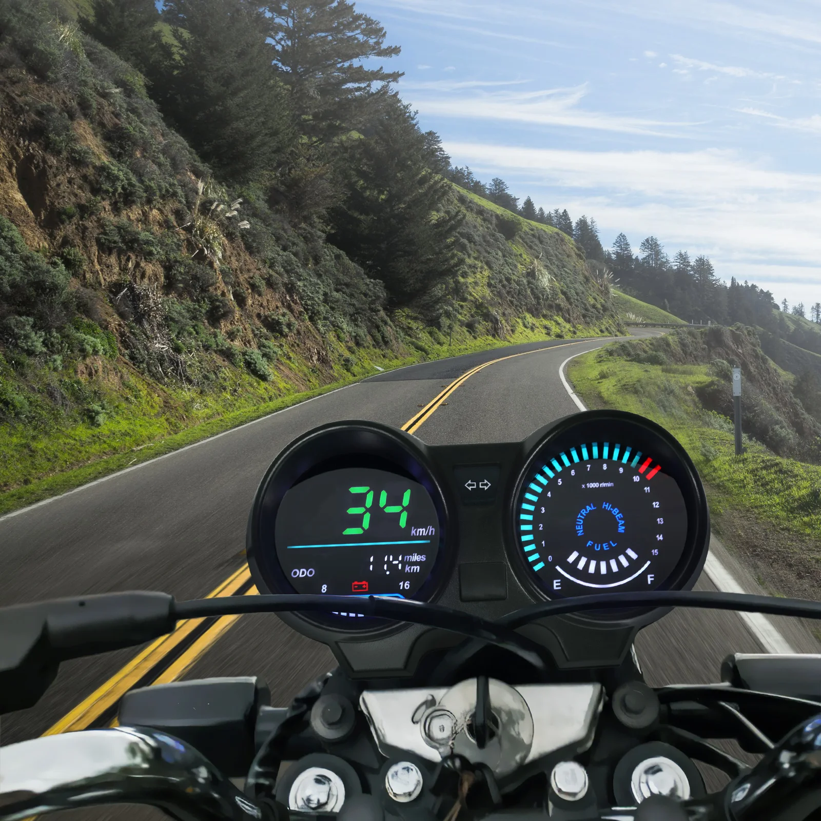 Motorcycle-Speedometer-Digital-Dashboard-LED-Electronics-Motorcycle-RPM ...
