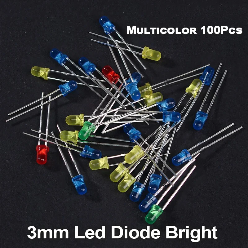 Diodos-emisores-superbrillantes-l-mparas-Led-de-3mm-100-piezas-F3 ...