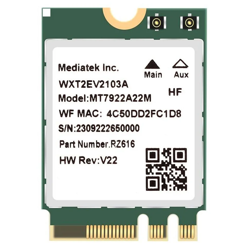 Tarjeta-inal-mbrica-WiFi-6E-MT7922-M-2-adaptador-de-red-con-Bluetooth ...