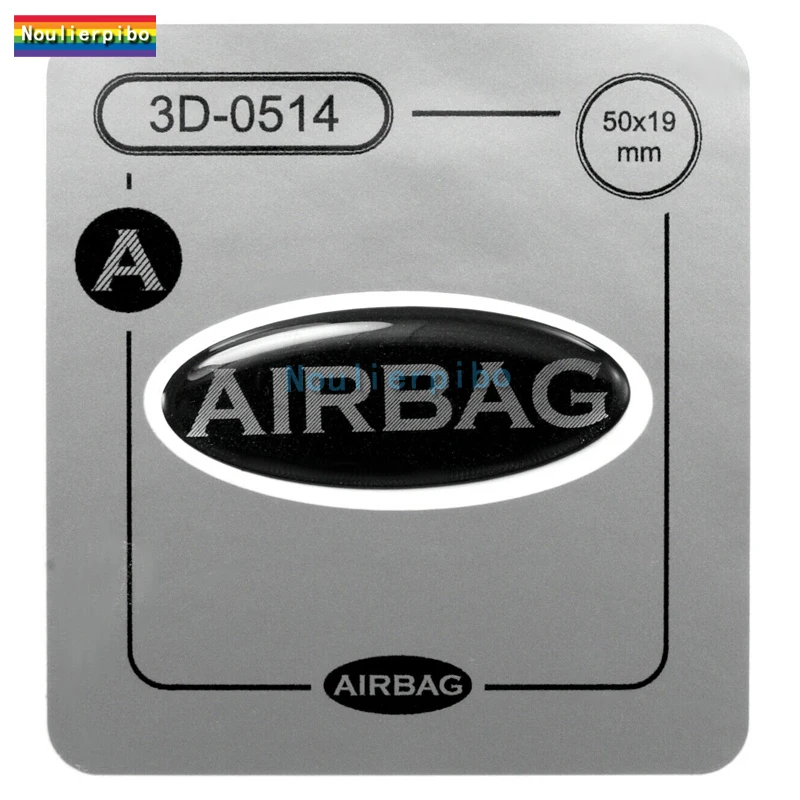 3D-Epoxy-AIRBAG-Dome-Car-Sticker-Black-Silver-Gel-Resin-Badge-Car ...