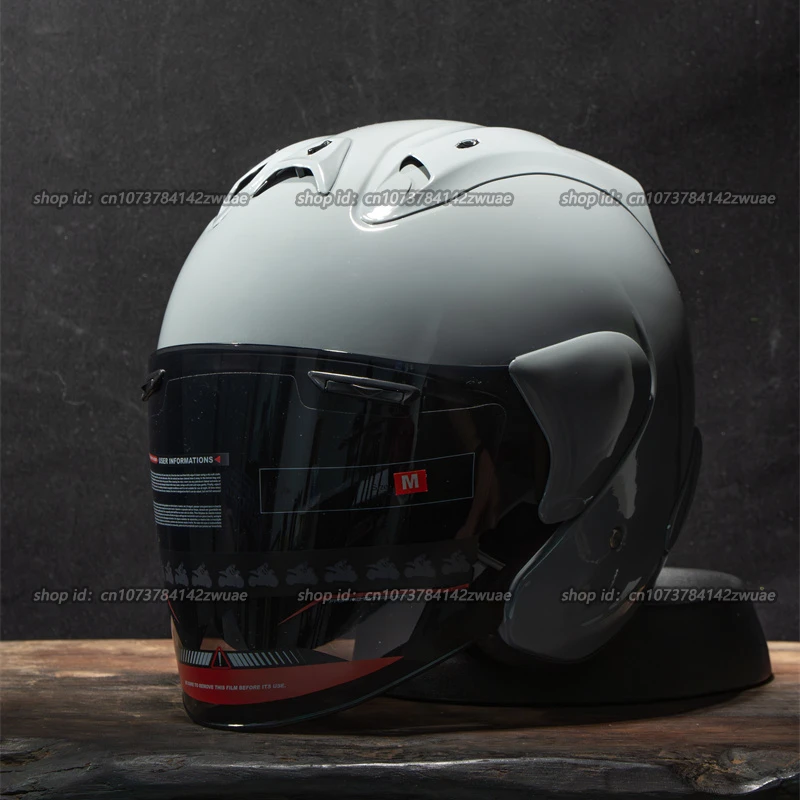Ram3-Bright-Gray-Half-Helmet-Men-and-Women-Motorcycle-Off-Road-Summer ...